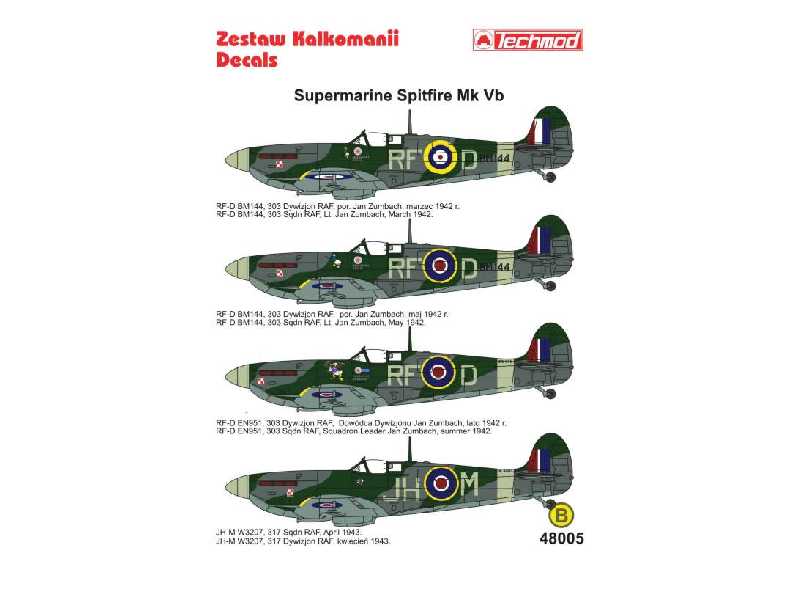 Decal - Supermarine Spitfire Mk VB