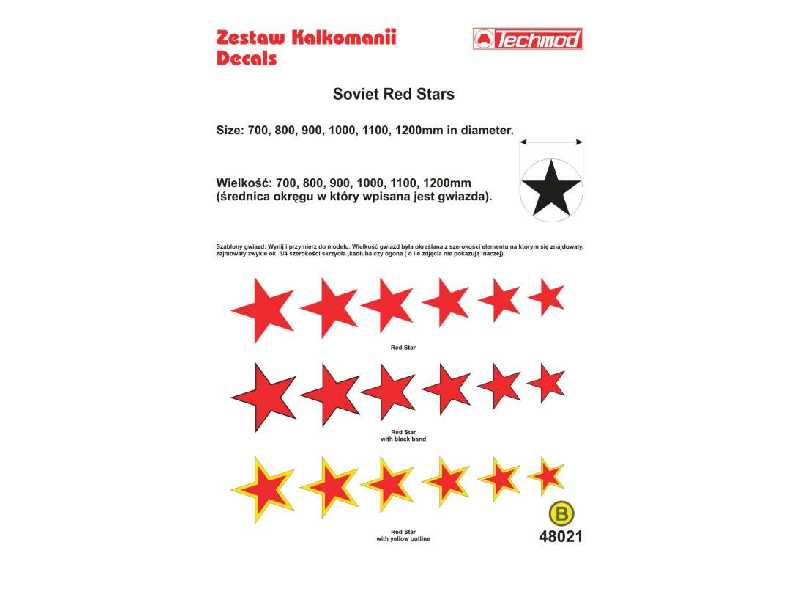 Decal - Soviet Red Stars WWII