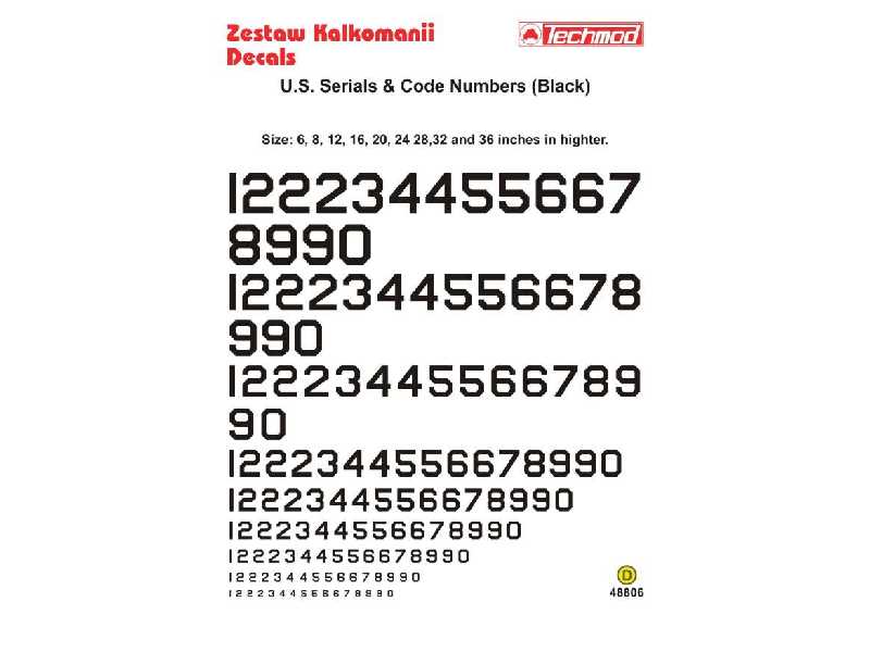 Decal - U.S. Serial & Code Numbers