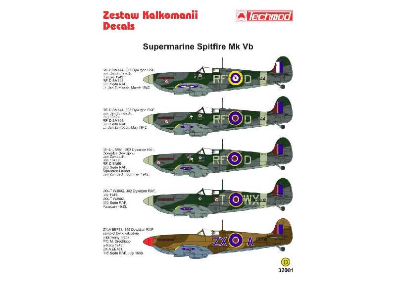 Decal - Supermarine Spitfire Mk VB