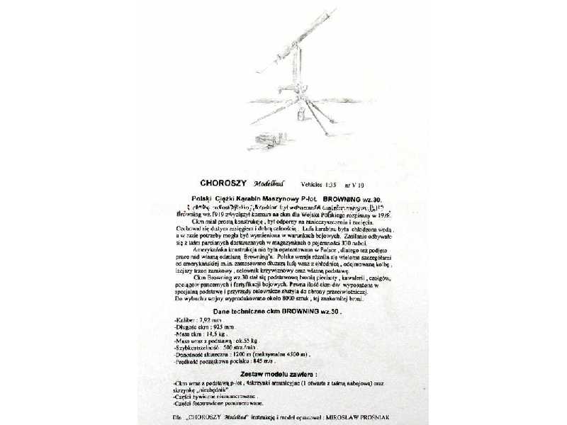 POLISH HEAVY MACHINE GUN 7,92mm P-lot BROWNING wz.30