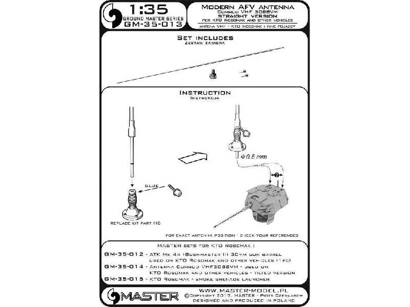 Antena Comrod VHF3088VM - używana na KTO Rosomak i innych pojazd