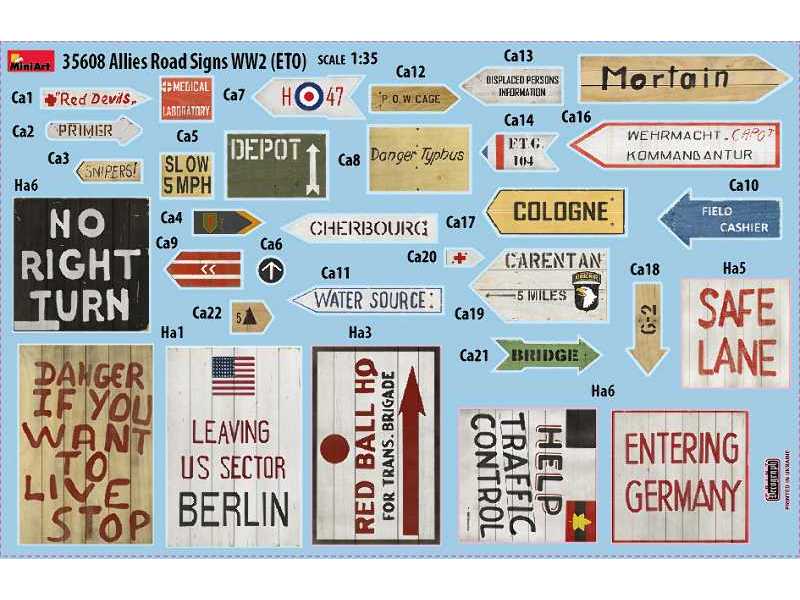 Allied Road Signs WWII European Theatre Of Operations