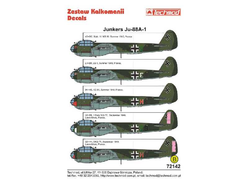 Decals - Junkers Ju 88A-1