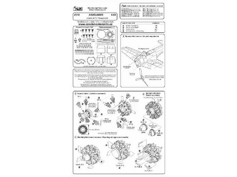 A6M2/A6M3 Engine Set for Hasegawa