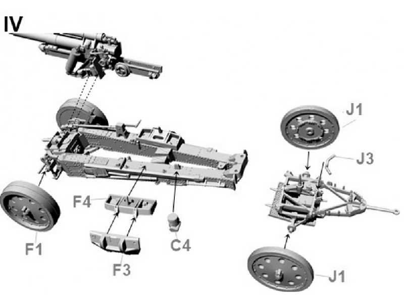15 cm sFH 18 German heavy howitzer for mechanical traction