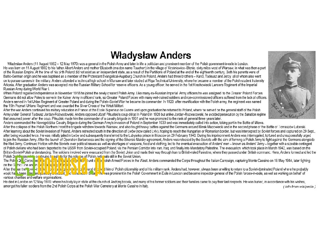 Lt Col Wladyslaw Anders - Commander of the 1st Greater Poland Uhlan ...