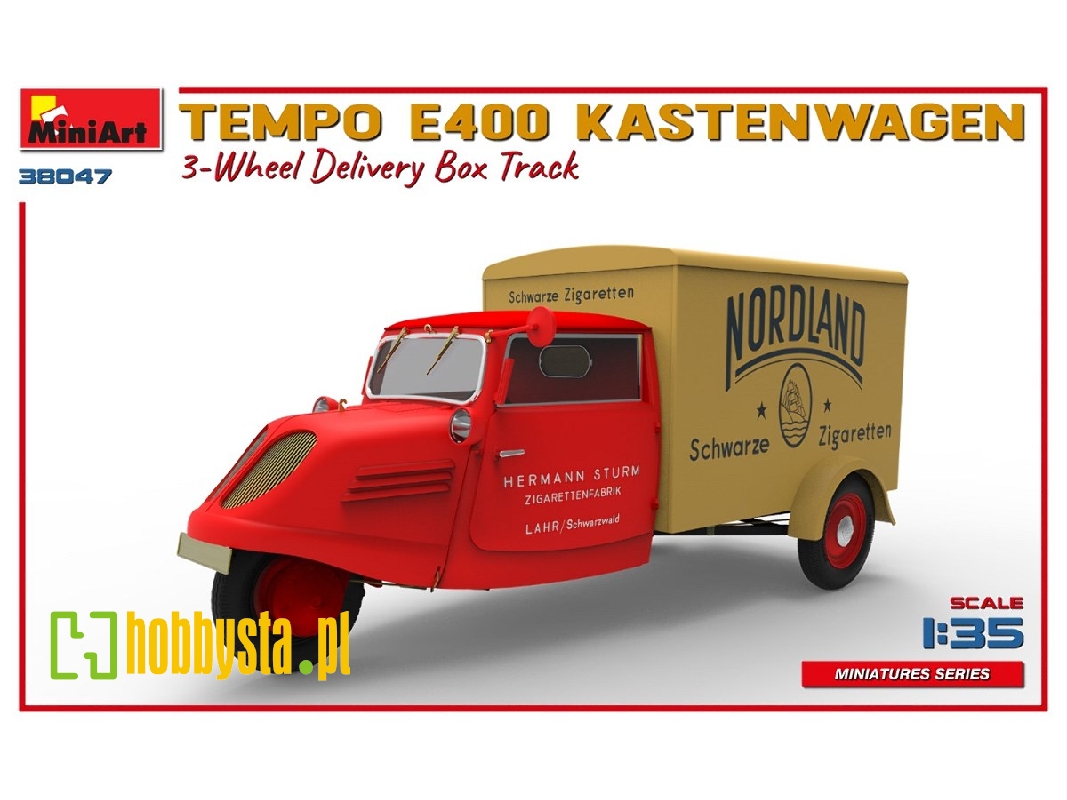 Tempo E400 Kastenwagen 3-wheel Delivery Box Track