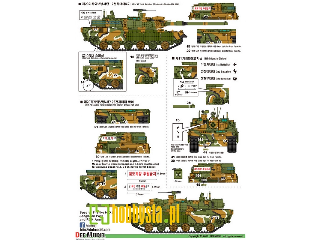 Rok Mbt K2 Black Panther Decal Set For Academy Kit