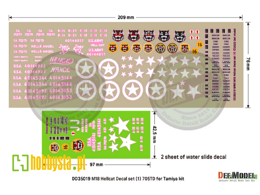 Wwii Us M18 Hellcat 705td Set