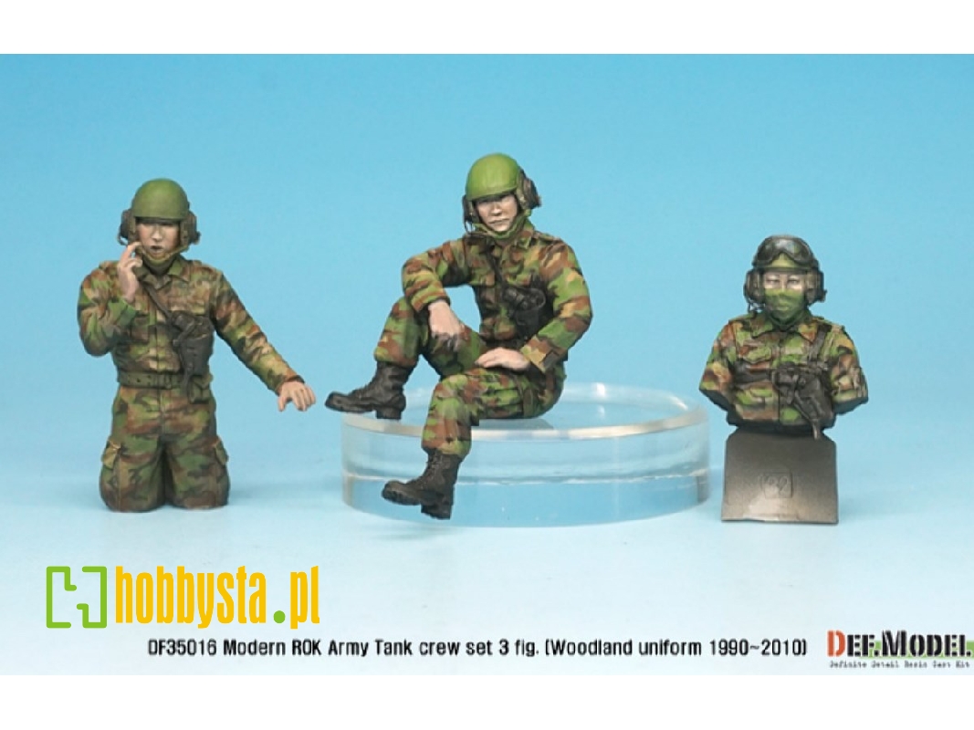 Modern Rok Army Tank Crew Set 3 Figures (Woodland Uniform)