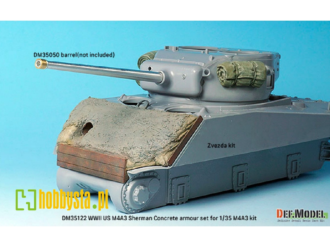 Wwii Us M4a2/A3 Sherman Concrete 47º Front Armour (For 1/35 M4a2/A3 Kit)