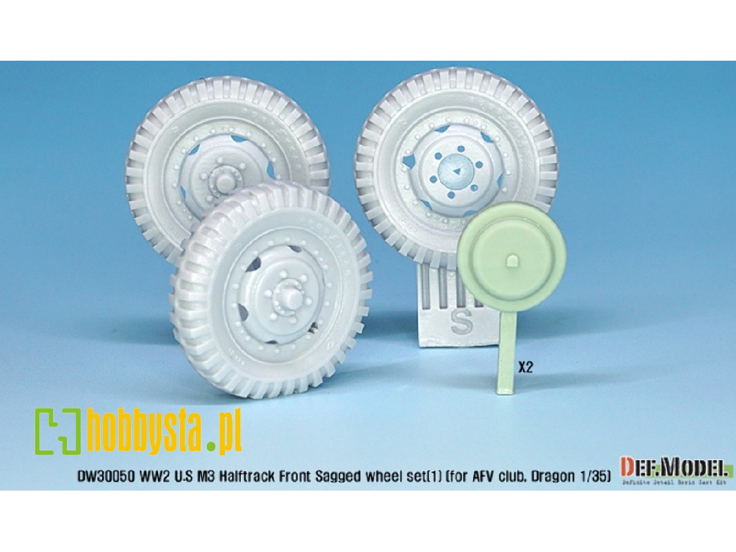 U.S M2/M3/M16 Halftrack Front Sagged Wheel Set (1)( For Afv Club ...