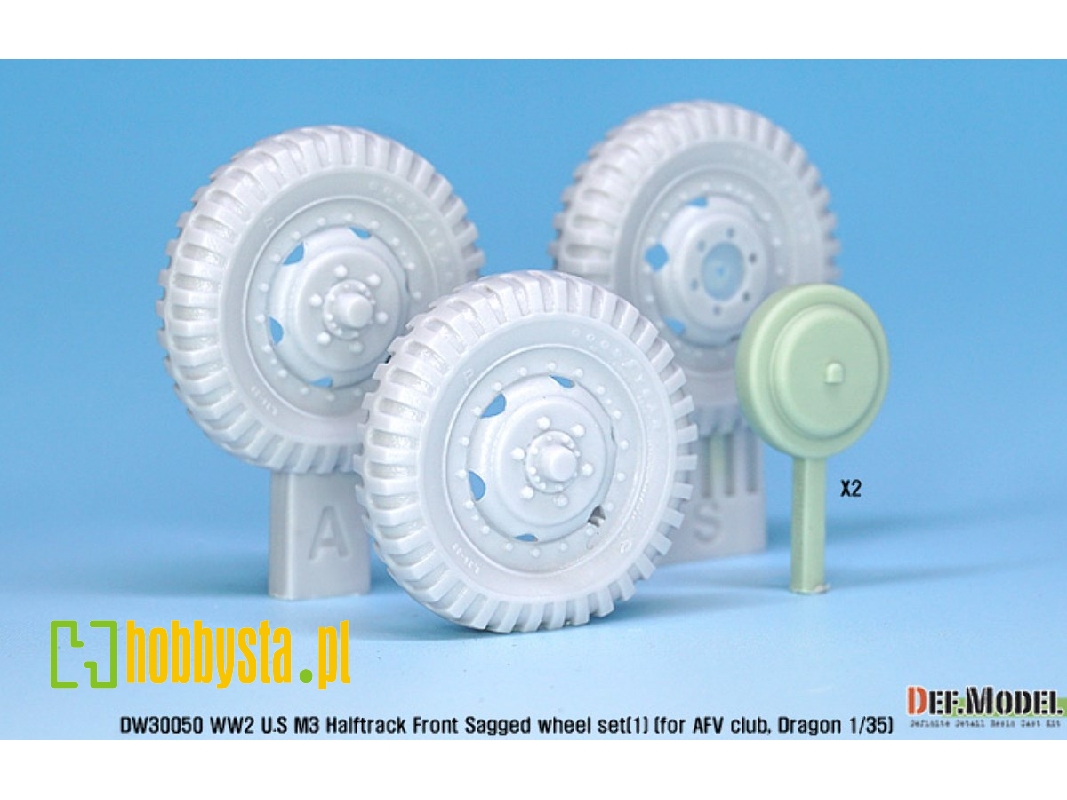 U.S M2/M3/M16 Halftrack Front Sagged Wheel Set (1)( For Afv Club ...