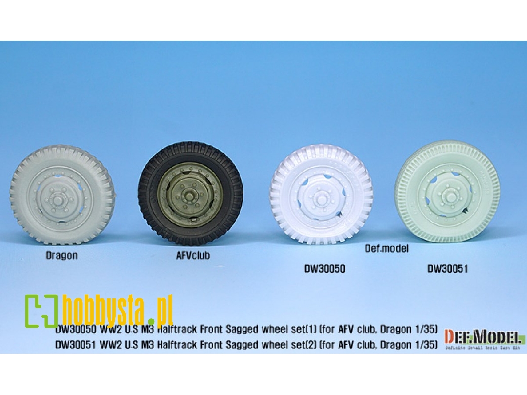 U.S M2/M3/M16 Halftrack Front Sagged Wheel Set (1)( For Afv Club ...