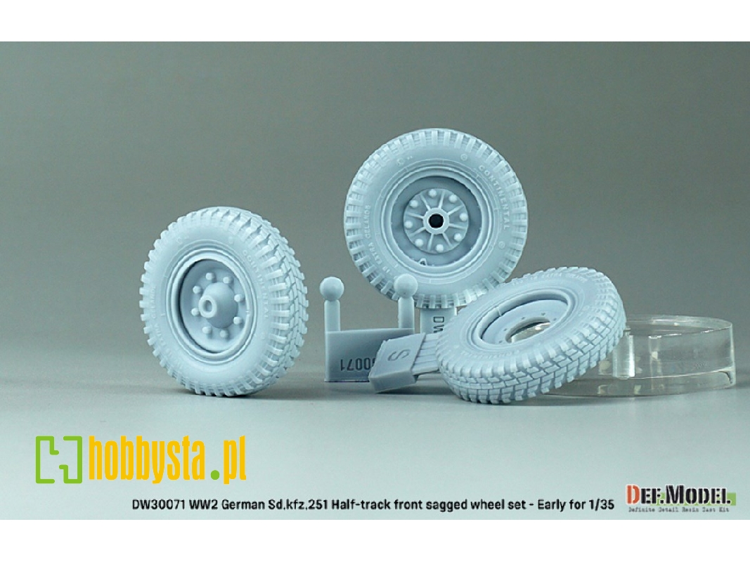 Ww2 German Sd.Kfz.251 Half-track Front Sagged Wheel Set - Early (For Sd ...
