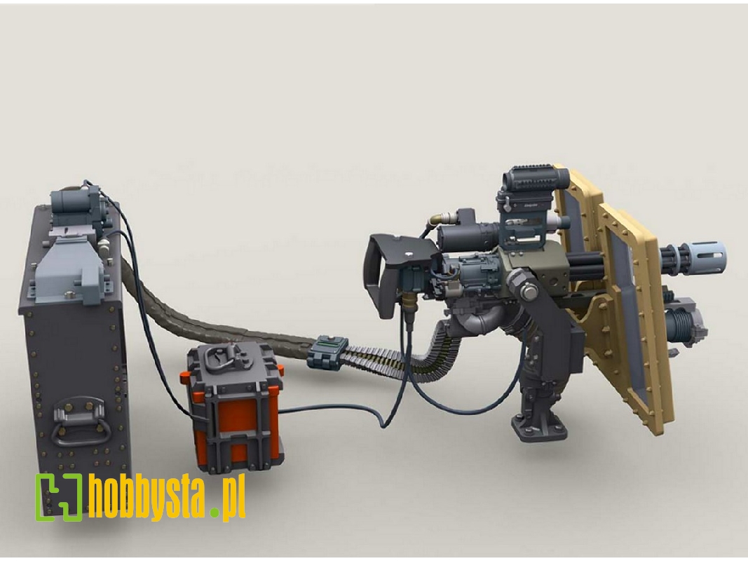 M134d Minigun On Transparent Shield (Short) Mount W/4,000rd Ammo Box ...