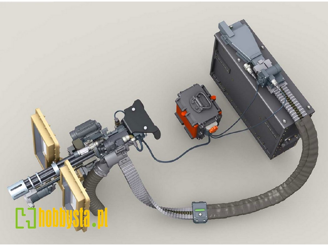 M134d Minigun On Transparent Shield (Short) Mount W/4,000rd Ammo Box ...