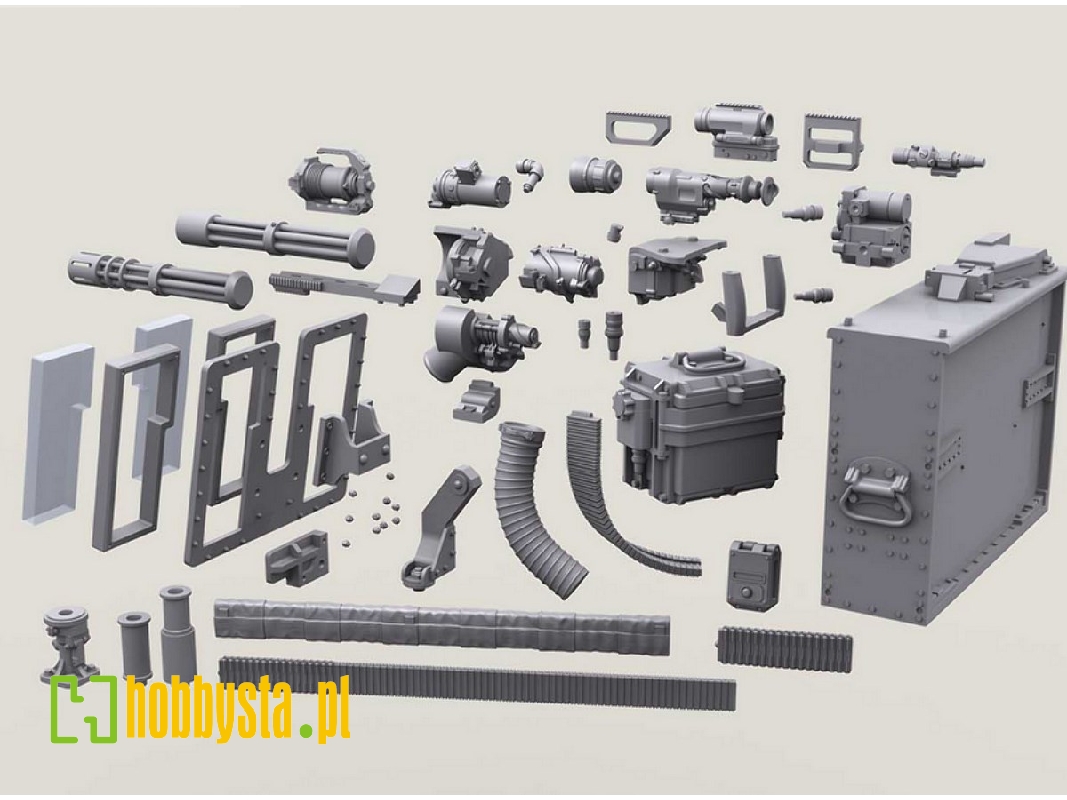 M134d Minigun On Transparent Shield (Short) Mount W/4,000rd Ammo Box ...
