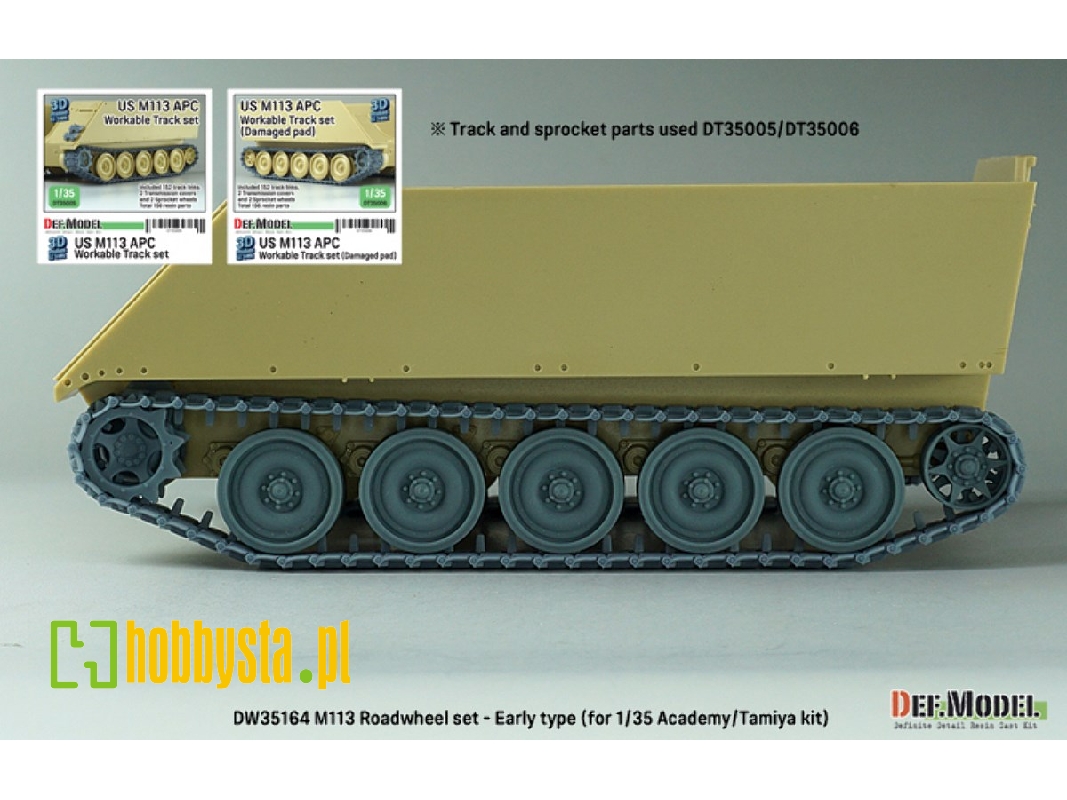 Us M113 Apc Roadwheel Set - Early Type (For Academy, Tamiya)