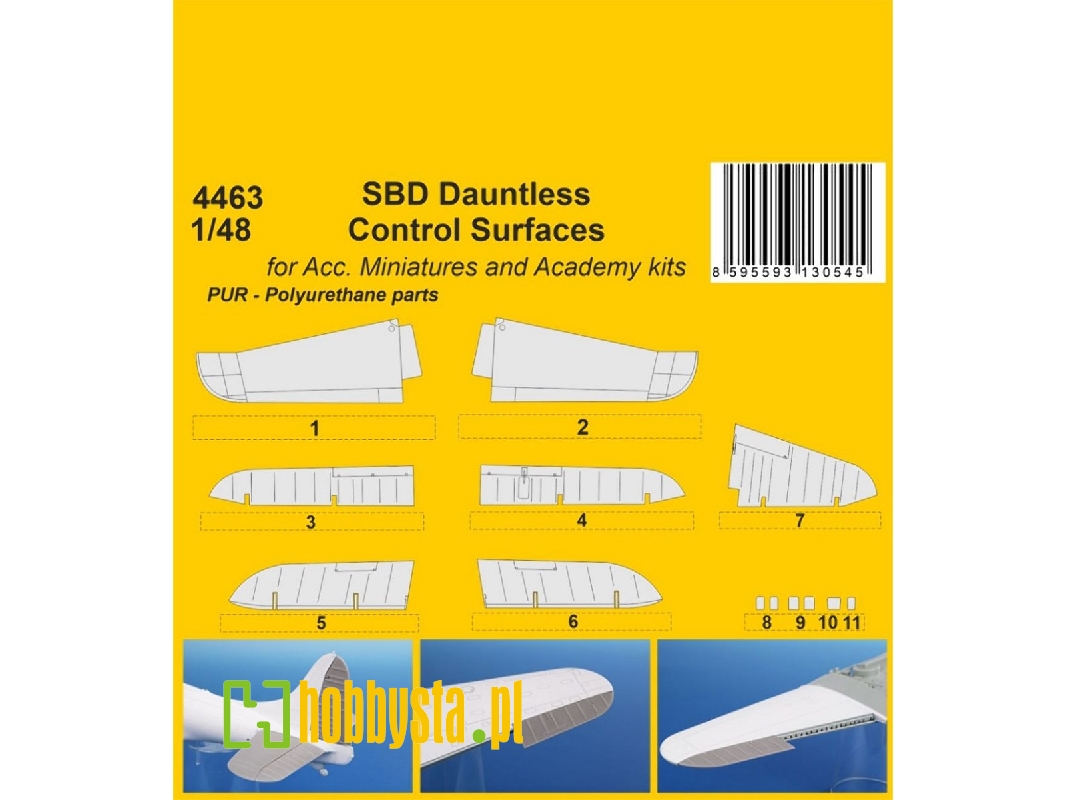 Sbd Dauntless Control Surfaces (For Acc. Miniatures And Academy Kits)