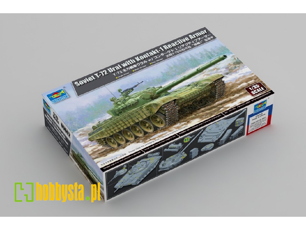 Soviet T-72 Ural With Kontakt-1 Reactive Armor