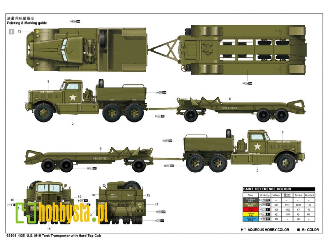 U.S. M19 Tank Transporter With Hard Top Cab