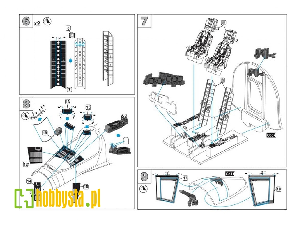 Sukhoi Su-34 Fullback Cockpit Set (Designed To Be Used With Hobby Boss ...