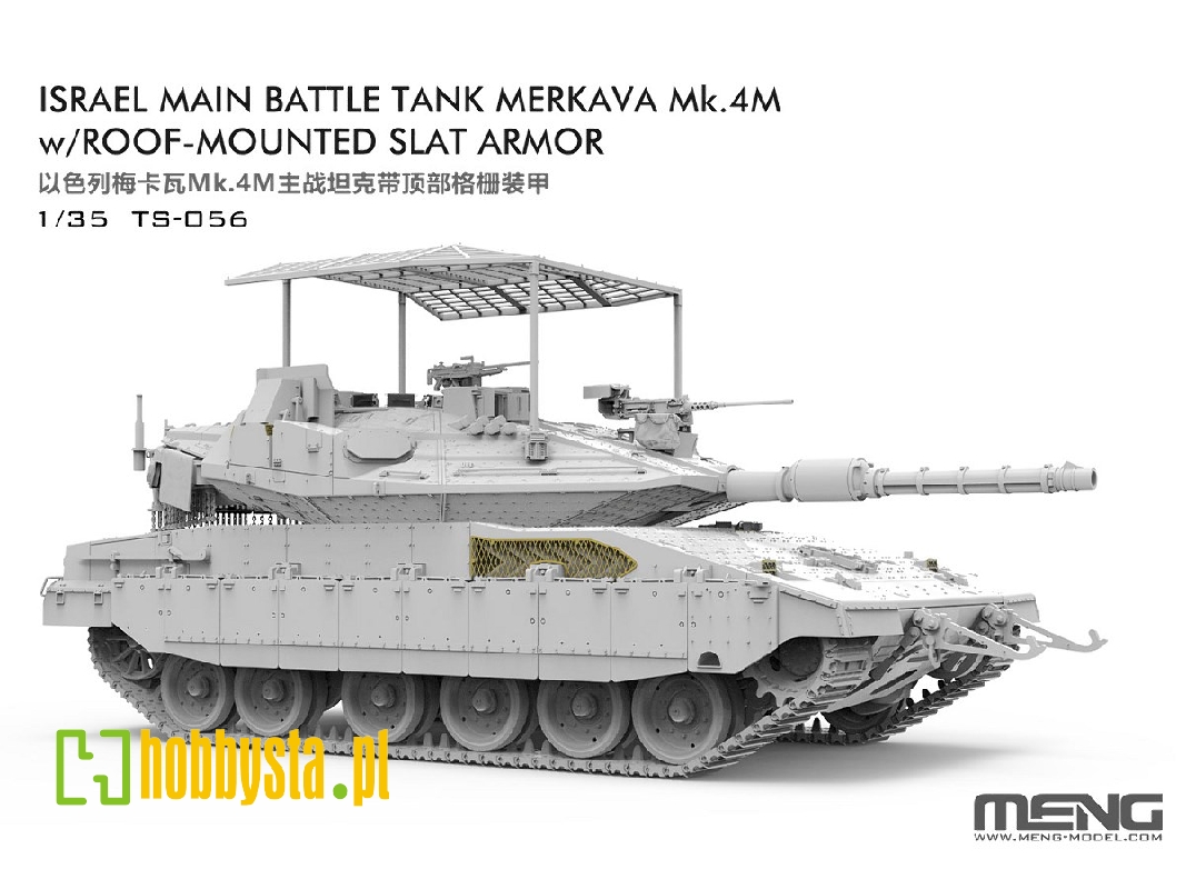 Merkava Mk.4m With Roof-mounted Slat Armor (Israel Main Battle Tank)