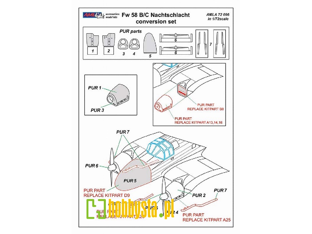 Focke-wulf Fw-58 B/C Nachtschlacht Conversion Set (Designed To Be Used ...