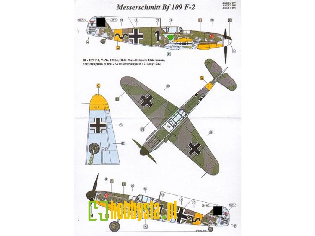 Messerschmitt Bf-109 F-2 Decals