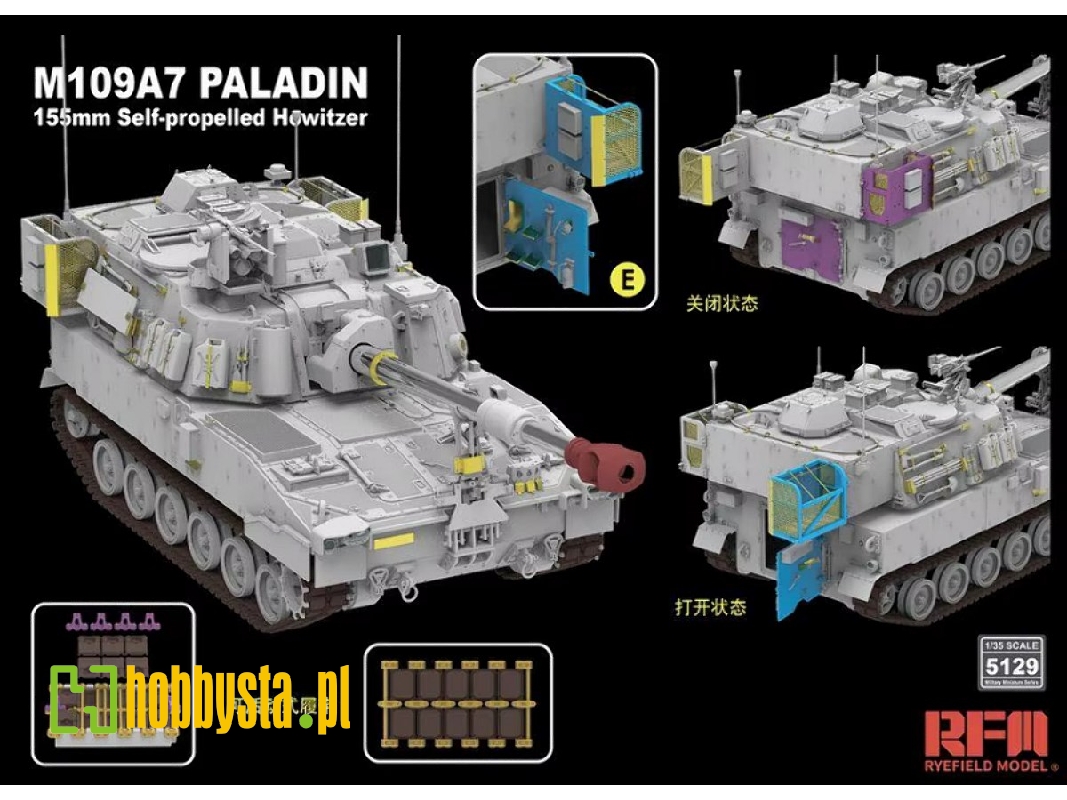 M109a7 Paladin 155 Mm Self-propelled Howitzer With Workable Tracks