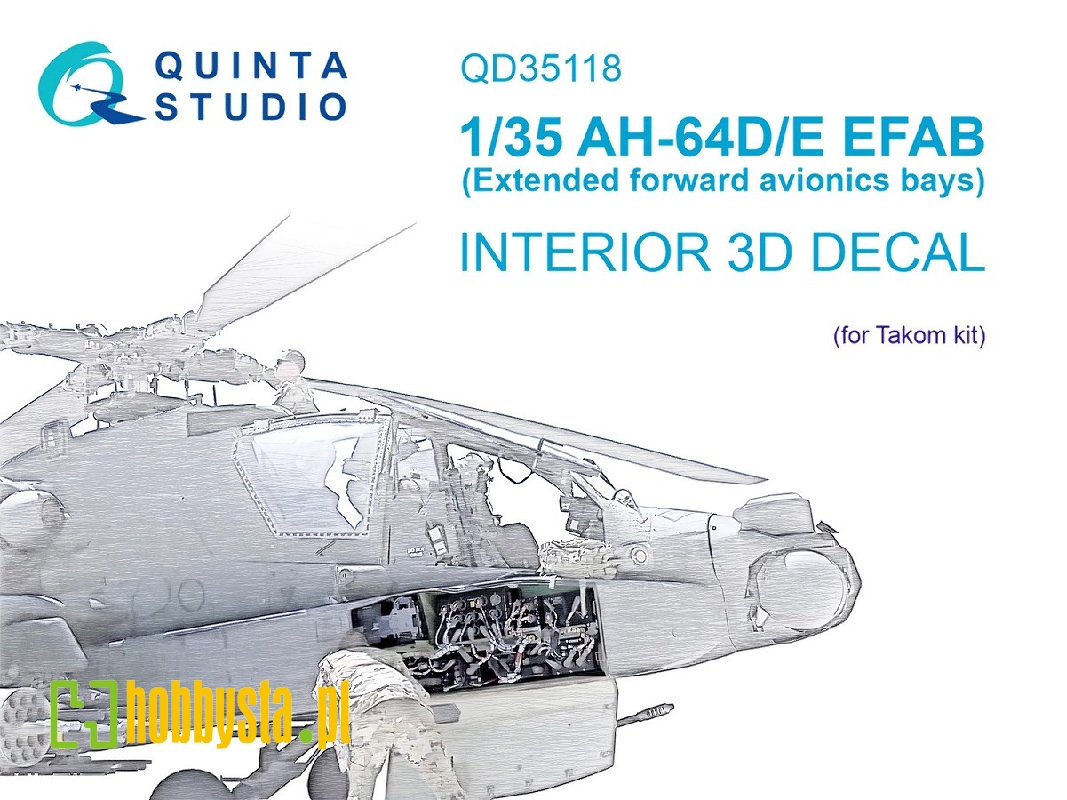 Boeing Ah-64 D/E Efab (Extended Forward Avionics Bays) - Interior 3d ...