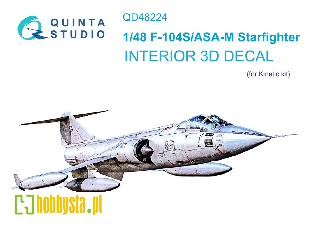 Lockheed F-104 S/Asa-m - 3d-printed & Coloured Interior (For Kinetic Kits)