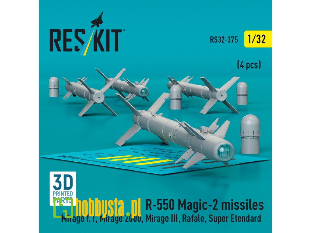 R.550 'magic-2' Missiles (4 Pcs) (Mirage F.1, Mirage 2000, Mirage Iii, Rafale, Super Etendard ...