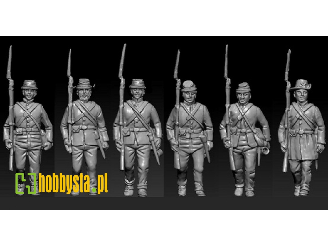 Confederate Infantry In "butternut Uniforms" Marching Set 1 - 18 ...