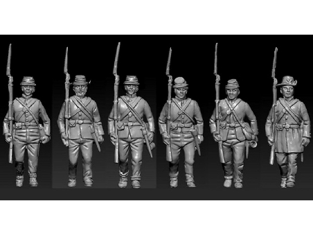 Confederate Infantry In "butternut Uniforms" Marching Set 1 - 18 ...