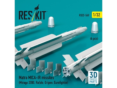 Matra Mica-ir Missiles (4pcs) (Mirage 2000, Rafale, Gripen, Eurofighter ...
