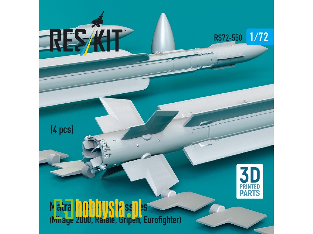 Matra Mica-em Missiles (4pcs) (Mirage 2000, Rafale, Gripen, Eurofighter ...