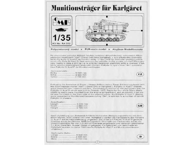 Panzer IV Munitionstrager for Karl Moser