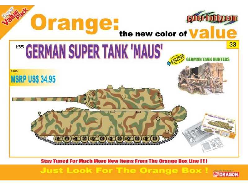German Super Tank Maus + German Tank Hunters Figure Set