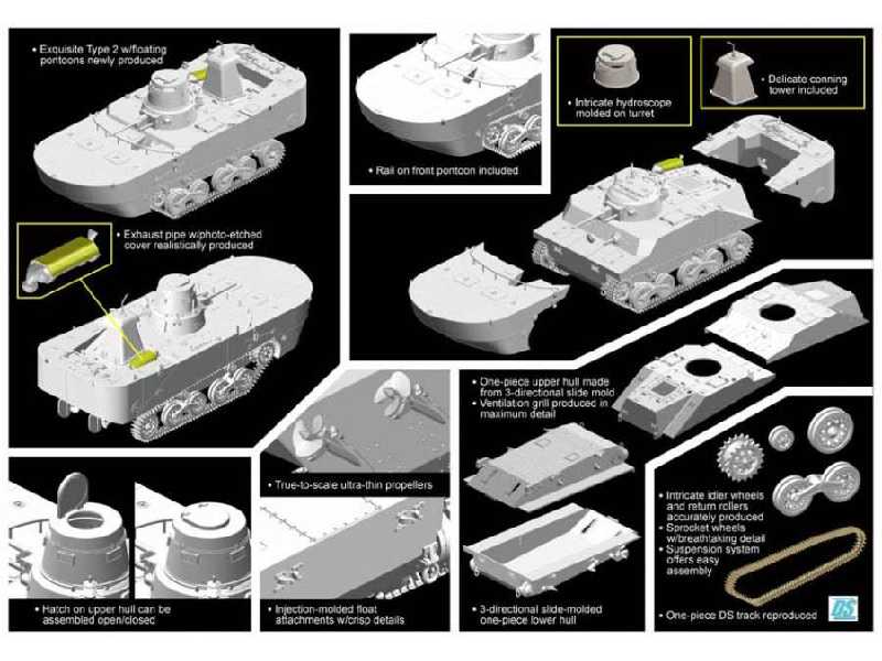 IJN Type 2 Ka-Mi w/Floating Pontoon Amphibious Tank