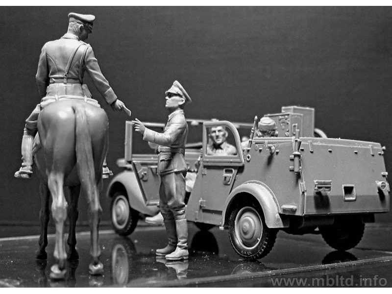 German military radio car Sd.Kfz. 2 Type 170VK with crew, WW II