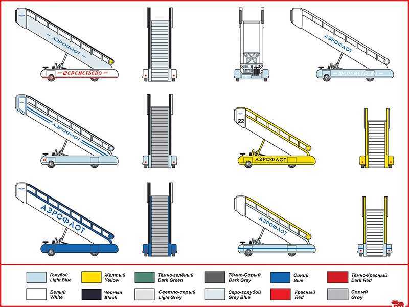Airport service set #3 (self-propelled passenger boarding stairs