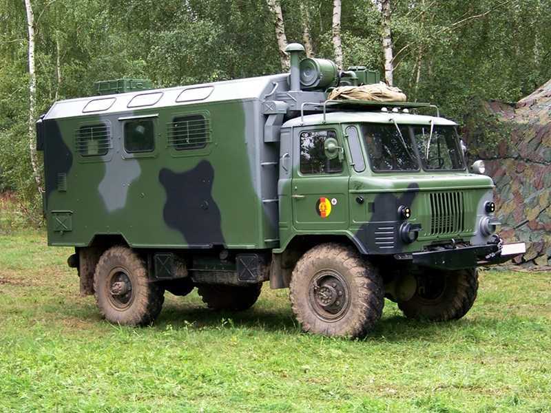 GAZ-66 Russian military truck with ZU-23-2 anti-aircraft gun