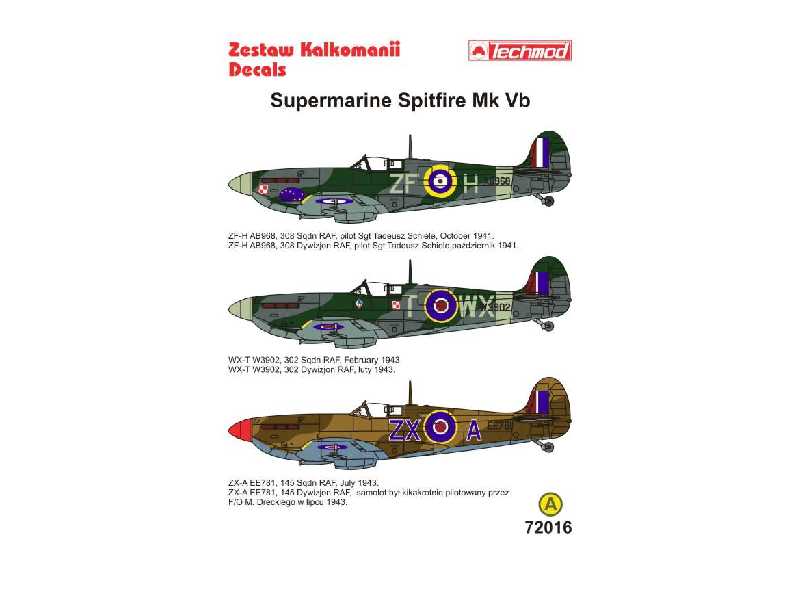 Decals - Supermarine Spitfire Mk VB