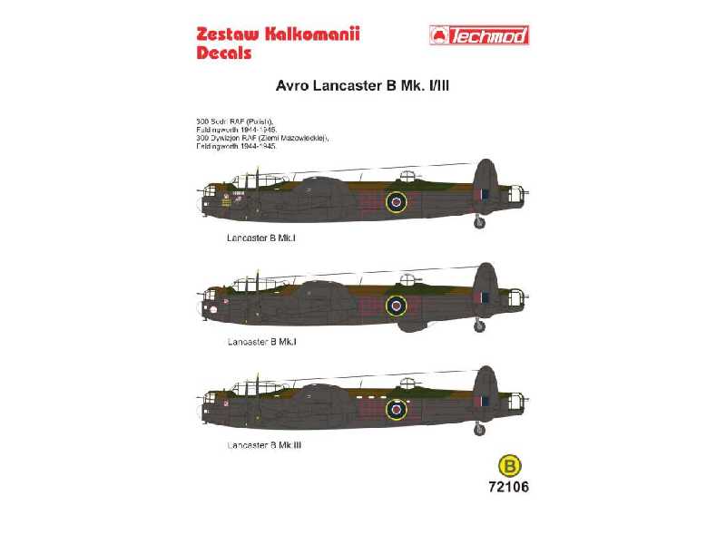 Decals - Avro Lancaster B.I